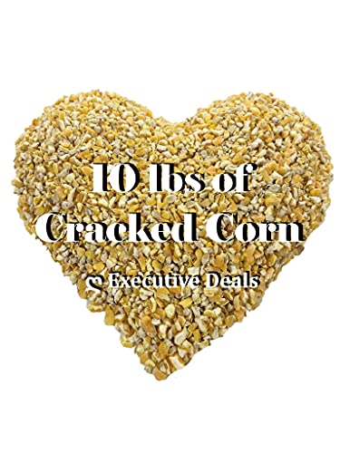 Executive Deals Cracked Corn Feed for Birds, Squirrels, Deers, Wildlife - 10LB (Double-Sealed)