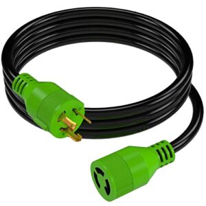 rvmate 3 prong 30 amp generator extension cord 10 feet, nema l5-30p/l5-30r 125v sjtw jacket