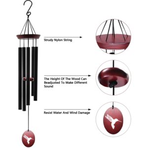 Hummingbird Wind Chimes for Outside, Windchimes Outdoor Tuned Soothing Melody, Memorial Wind Chimes Hummingbird Gifts for Mom/Grandma,Wind Chimes Outdoor Decoration, Patio, Garden, Yard.