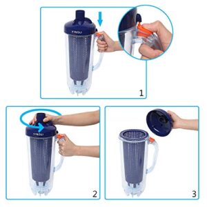 VINGLI Professional Leaf Trap Skim Leaves and Twigs Blue Leaf Canister with Plastic Mesh Basket Fits Automatic Pool Vacuum Cleaner