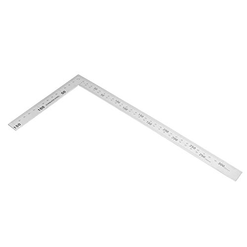 L-Shaped Framing Square Stainless Steel 90 Degree Right Angle Square Ruler Carpenter’s Square Metal Measurement Square Tool(300mm*150mm)