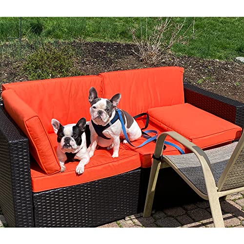 FLYMEI Outdoor Cushion Covers, Replacement Patio Cushion Covers 24 x 24 x 4 Inch, Orange Water Resistant Cushion Pillow Seat Covers, Patio Loveseat Covers Only Patio Cushion Slip Covers