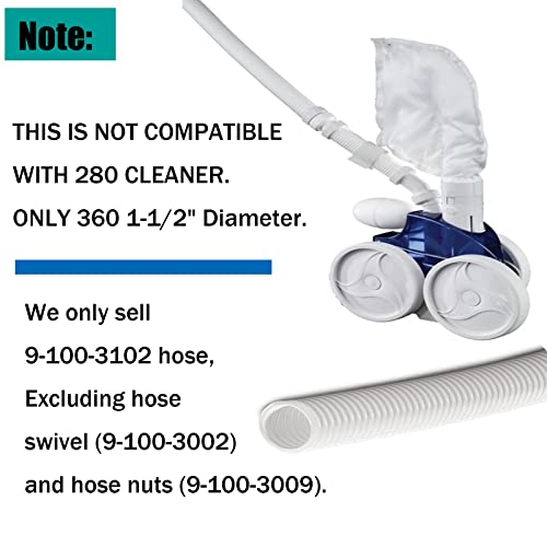 RO6G Pool Cleaner 6-Ft Cuffless Feed Hose Replacement for Polaris 360 Cleaner 9-100-3102 ONLY 360 1-1/2" Diameter.