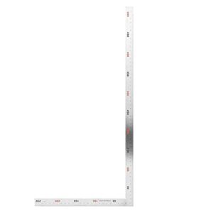 Oumefar L-Shaped Framing Square Stainless Steel 90 Degree Right Angle Square Ruler Carpenter Square Metal Ruler Measurement Square Tool L Shape Ruler Metal Square(500mm*250mm)