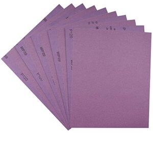 sandpaper 120 grit,wet dry sanding sheets,high performance white fused alumina abrasive sand paper for wood furniture finishing,metal grinding,automotive polishing,9 x 11 inch,purple,10-pack