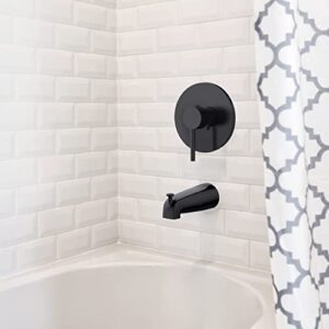 Design House 595629 Slip-On Pull-up Wall Mount Tub Diverter Spout for Bathroom, Matte Black, 3-7"