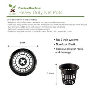 xGarden - Heavy Duty Net Pots - Wide Lip & Slotted Sides - for Hydroponics & Aquaponics - UV Resistant & BPA Free Plastic - Indoor or Outdoor Growing - Black 2" Round Mesh Pot Cups - 50 Pack