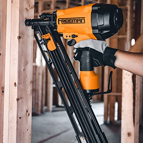 Freeman G2FR3490 2nd Generation Pneumatic 34 Degree 3-1/2" Framing Nailer with Adjustable Metal Belt Hook and 1/4" NPT Air Connector