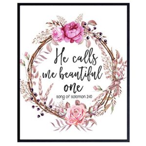 Inspirational Positive Quotes Christian Bible Verse Wall Decor - Religious Gift for Women, Girls, Teens - Blessed Scripture Wall Art for Bedroom, Living Room, Bathroom - 8x10 Motivational Poster