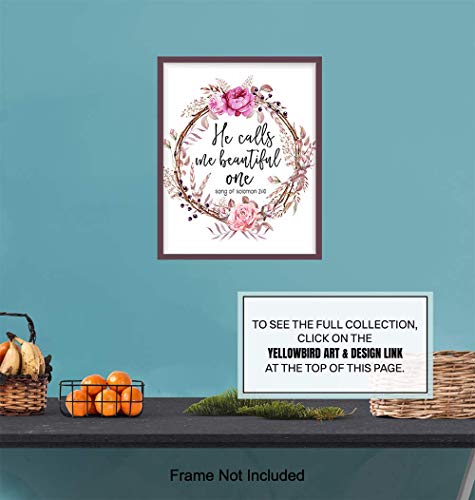 Inspirational Positive Quotes Christian Bible Verse Wall Decor - Religious Gift for Women, Girls, Teens - Blessed Scripture Wall Art for Bedroom, Living Room, Bathroom - 8x10 Motivational Poster