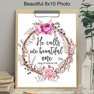 Inspirational Positive Quotes Christian Bible Verse Wall Decor - Religious Gift for Women, Girls, Teens - Blessed Scripture Wall Art for Bedroom, Living Room, Bathroom - 8x10 Motivational Poster