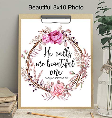 Inspirational Positive Quotes Christian Bible Verse Wall Decor - Religious Gift for Women, Girls, Teens - Blessed Scripture Wall Art for Bedroom, Living Room, Bathroom - 8x10 Motivational Poster