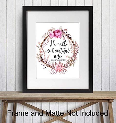 Inspirational Positive Quotes Christian Bible Verse Wall Decor - Religious Gift for Women, Girls, Teens - Blessed Scripture Wall Art for Bedroom, Living Room, Bathroom - 8x10 Motivational Poster