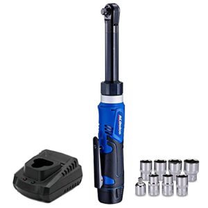 acdelco arw1218-3p g12 series 12v li-ion cordless 3/8” 40 ft-lbs. extended ratchet wrench tool kit