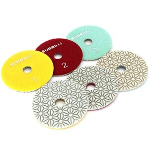 dry/wet 3 step diamond polishing pads 4-inch for granite marble quartz concrete