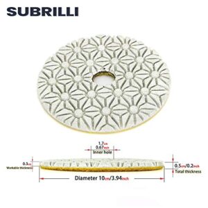 Dry/Wet 3 Step Diamond Polishing Pads 4-inch for Granite Marble Quartz Concrete