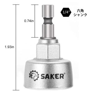 Saker Deburring Tool Pro-Deburring Drill Bit,Deburring Tool for Metal,Remove Burr Steel Tools Quick Release Shank Fits 1/8' (3mm) to 3/4' (19mm) (Silver)