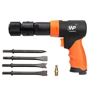 WORKPAD 190mm Long Barrel Air Hammer with Quick Change Chisel Retainer and 4-Piece Chisels Set, Pneumatic Tools