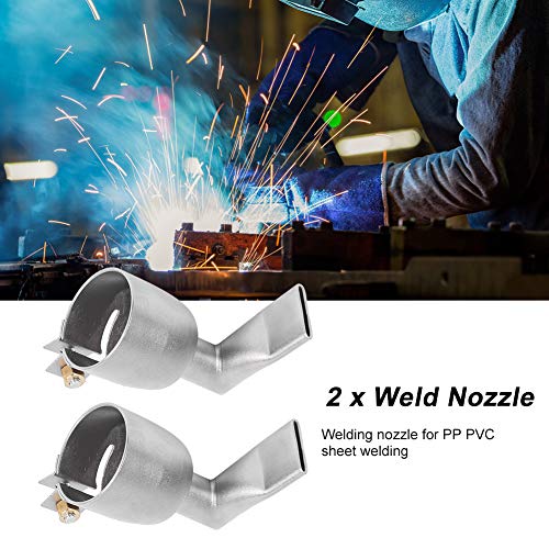 2pcs 20 mm 90 Degree Angled Wide Slot Weld Nozzle for Plastic Welding Nozzle Hot Air Heat Gun