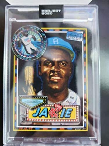 2020 Topps Project 2020 Baseball #114 Jackie Robinson Brooklyn Dodgers by Artist Efdot 1952 Topps Online Exclusive Limited Production