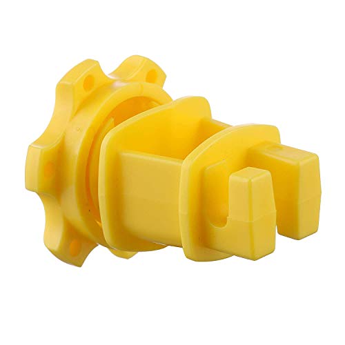 FENCE SHOCK 25PCS Screw Tight Round Post Insulator, Electric Fence Wire Holding Insulator, Two Piece Suit (Yellow)