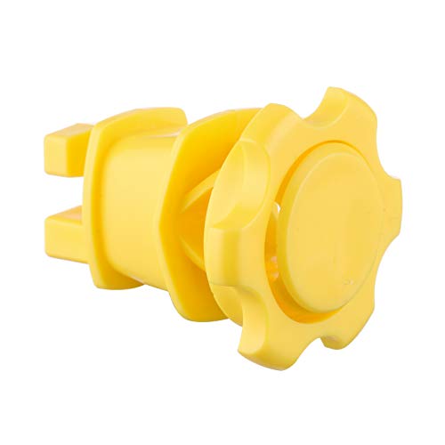 FENCE SHOCK 25PCS Screw Tight Round Post Insulator, Electric Fence Wire Holding Insulator, Two Piece Suit (Yellow)