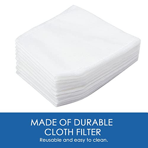 MXZONE Replacement Cloth Vacuum Filter Compatible with Makita T-03193, White (10 Pack)