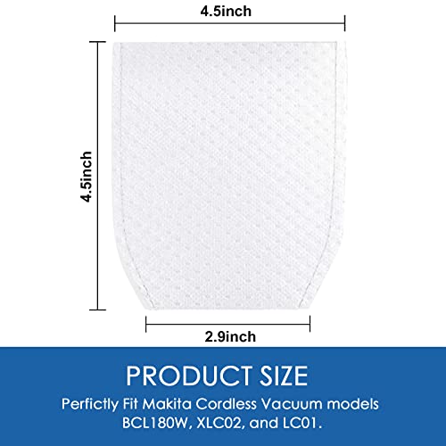 MXZONE Replacement Cloth Vacuum Filter Compatible with Makita T-03193, White (10 Pack)