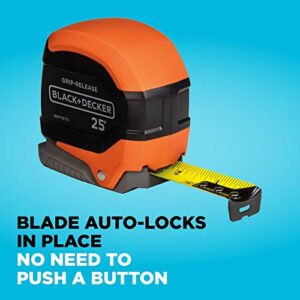 beyond by BLACK+DECKER Tape Measure, Grip Release, Autolock & Self Lock, 25-Foot (BDHT36725AP)