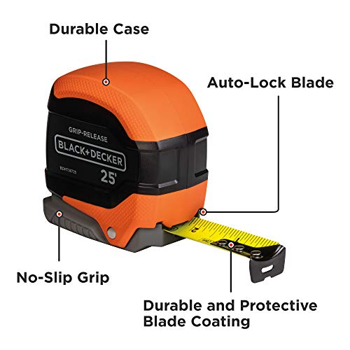 beyond by BLACK+DECKER Tape Measure, Grip Release, Autolock & Self Lock, 25-Foot (BDHT36725AP)