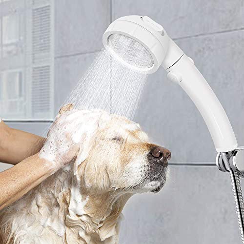 Dicollas Handheld Shower Head High Pressure Chrome 3 Spary Setting with ON/OFF Pause Switch Water Saving Adjustable Luxury Spa Detachable Multi-functions Bathroom Puppy Shower Accessories