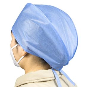 lifesoft disposable scrub caps working dental hats tie back closure blue (100)