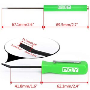 PQY Pocket Magnetic Screwdriver Slotted Head With Magnet Top + Mini Pry Bar Set Green