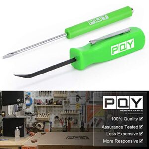 PQY Pocket Magnetic Screwdriver Slotted Head With Magnet Top + Mini Pry Bar Set Green