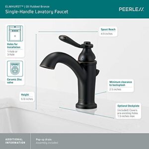 Peerless P1565LF-OB Elmhurst Handle Bath Faucet Single Hole, Oil Rubbed Bronze