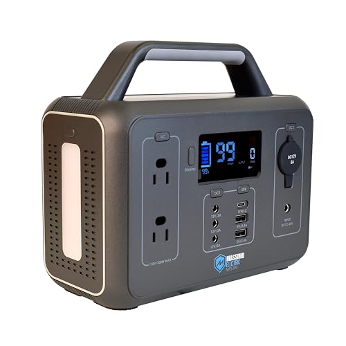 Portable Power Station | Massimo Back up Battery with Built-in AC/DC/USB Outlets | CPAP Power Supply, Solar Generator(Solar Panel Not Included) (300W)