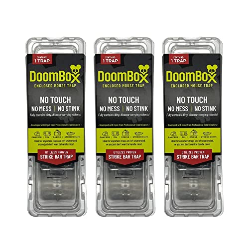 DoomBox™ Clear Enclosed Mouse Trap | Highly Effective and Keeps The Mess with The Mouse | Patented Click-It™ Closure Technology | Safe for Kids & Pets | Certified Child Resistant | Made in USA (3)