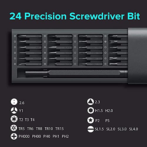 Xiaomi Mi Precision Screwdriver Set, 24 Magnetic Driver Bit Set, Pocket Screwdriver Tool Set, Mini Screwdriver Kit, Repair Tool Kit for Electronics