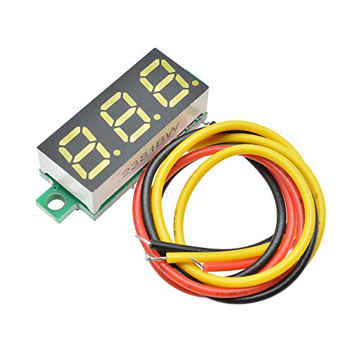 diymore 5PCS 0.28"Mini DC Voltmeter 3-Wire LED Display DC 0-100V Voltage Tester for 1-8s Lipo/Li-ion/LiMn/Li-Fe (White+Red+Yellow+Blue+Green)