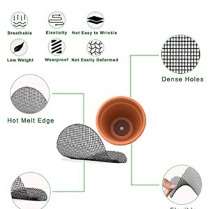 Mesh Pad for Flower Pots - 150 Pack 2 x 2 inch Bonsai Pot Bottom Grid Mat Mesh, Plant Drainage Mesh Screen with Hot Melt Edge, Round Plant Hole Screens Keep Soil from Flowing Away