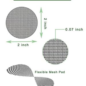 Mesh Pad for Flower Pots - 150 Pack 2 x 2 inch Bonsai Pot Bottom Grid Mat Mesh, Plant Drainage Mesh Screen with Hot Melt Edge, Round Plant Hole Screens Keep Soil from Flowing Away