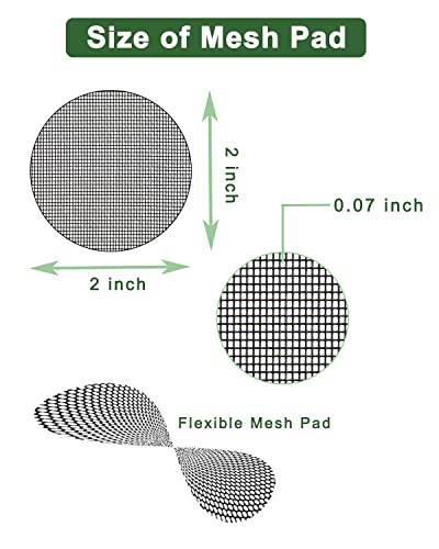 Mesh Pad for Flower Pots - 150 Pack 2 x 2 inch Bonsai Pot Bottom Grid Mat Mesh, Plant Drainage Mesh Screen with Hot Melt Edge, Round Plant Hole Screens Keep Soil from Flowing Away