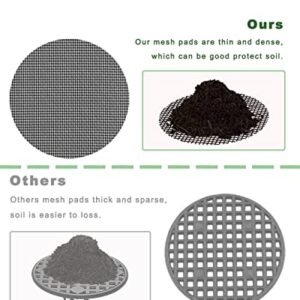 Mesh Pad for Flower Pots - 150 Pack 2 x 2 inch Bonsai Pot Bottom Grid Mat Mesh, Plant Drainage Mesh Screen with Hot Melt Edge, Round Plant Hole Screens Keep Soil from Flowing Away