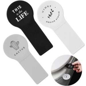 3 pcs fashion pattern toilet seat lifter,avoid touching toilet seat handle seat cover lifter,handle hygienic clean, toilet lid handle,adhesive,hygiene(three-design) white