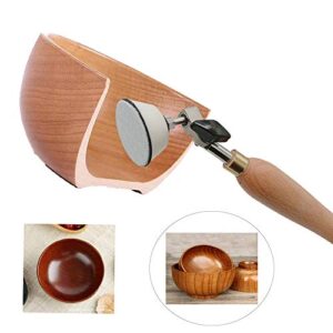 Bowl Sander, Sanding Tool for Woodworking, With 2 Inch Hook and Loop Sanding PU Pad and 11.8 Inch Long Hardwood Handle, Total 50 Pcs Sandpaper Discs in Grits 80/120/150/180/240