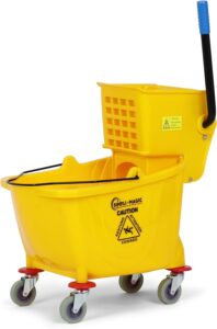 simpli-magic 79358 commercial mop bucket with side press wringer, 26 quart, yellow