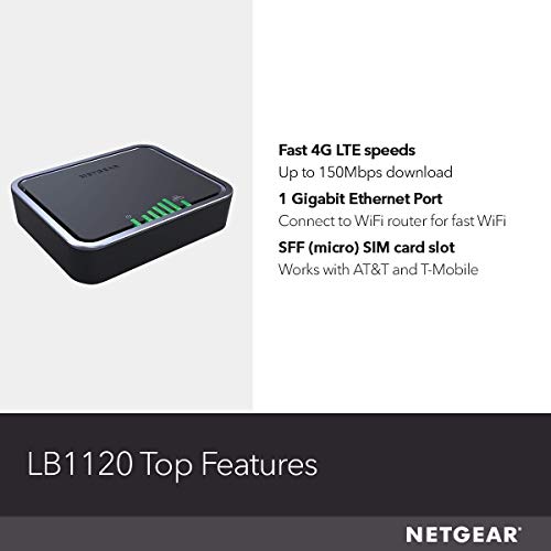 NETGEAR 4G LTE Broadband Modem - Use LTE as primary Internet Connection (LB1120) (Renewed)