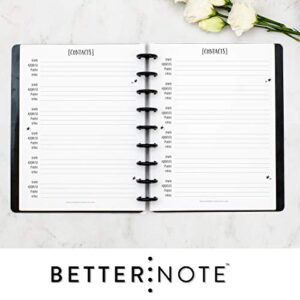 BetterNote Contact Address Refill Pages for Disc Notebooks, Fits TUL, Happy Planner, Levenger Circa, Staples ARC, Talia (Whimsy- 25 Sheets, 9-Disc, 7"x9.25")