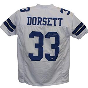 Tony Dorsett Autographed/Signed Pro Style White XL Jersey BAS