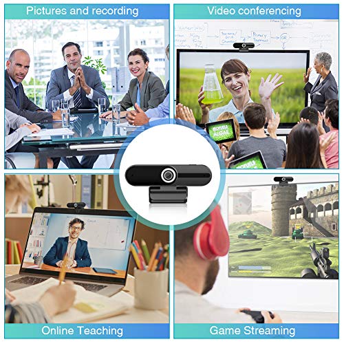 EICKMO 1080P Webcam with Microphone,Full HD Webcam,USB Desktop Laptop Computer Web Camera,Plug and Play,for Windows Mac OS,for Video Streaming,Calling,Conferencing,Online Teaching,Gaming